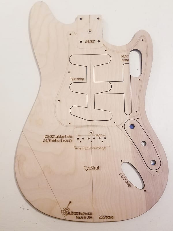 Custom Hybrid Cyclone Strat Guitar Body Template 2019 Natural | Reverb