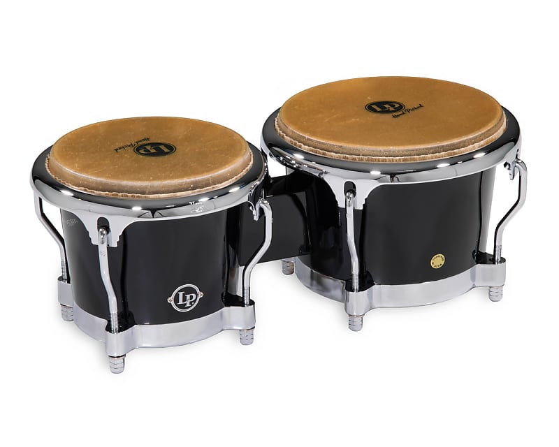 LP Limited Edition Mango Bongo Set - Piano Black w/Chrome | Reverb