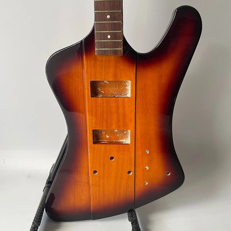 Firebird Style 4 String Bass Guitar Sunburst Body with Maple | Reverb