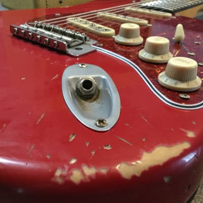 USA Relic Strat Style Electric Guitar Road Worn Red by Nate's | Reverb