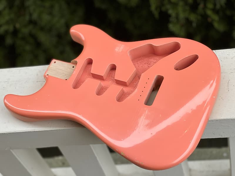 Joe Riggio Aged ‘62 Stratocaster aged coral body - Not fender | Reverb