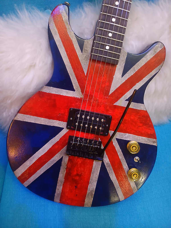 Rescued and Customized Union Jack Double Cutaway 1970s or | Reverb