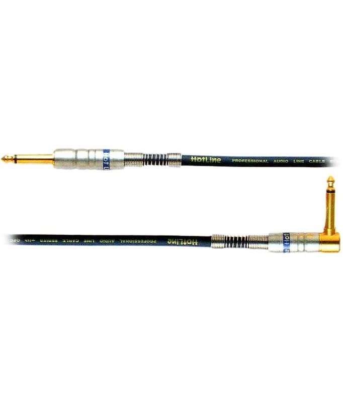 Hot Line 020 Ft Guitar Cable Stringaight/Right Angle Black | Reverb