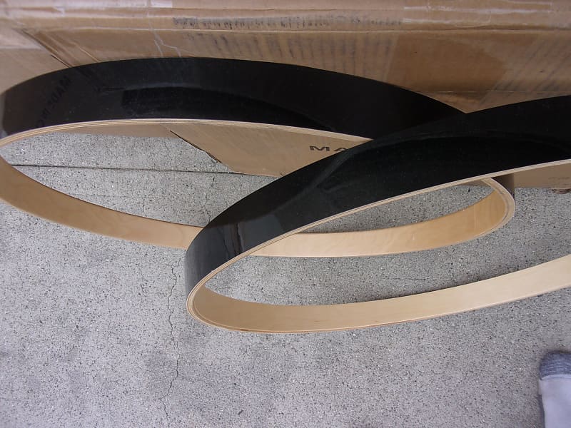 Wood 22" x 1 5/8" Lot 2 Bass Kick Drum Hoop Rims Forest Green | Reverb