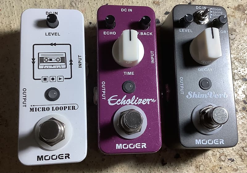 Mooer Pedal Lot Micro Looper, Echolizer, and Shimverb | Reverb