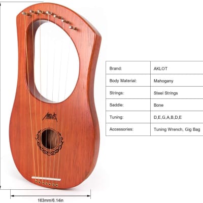 7 String Lyre Harp Bundle - Bone Saddle Mahogany Body | Reverb