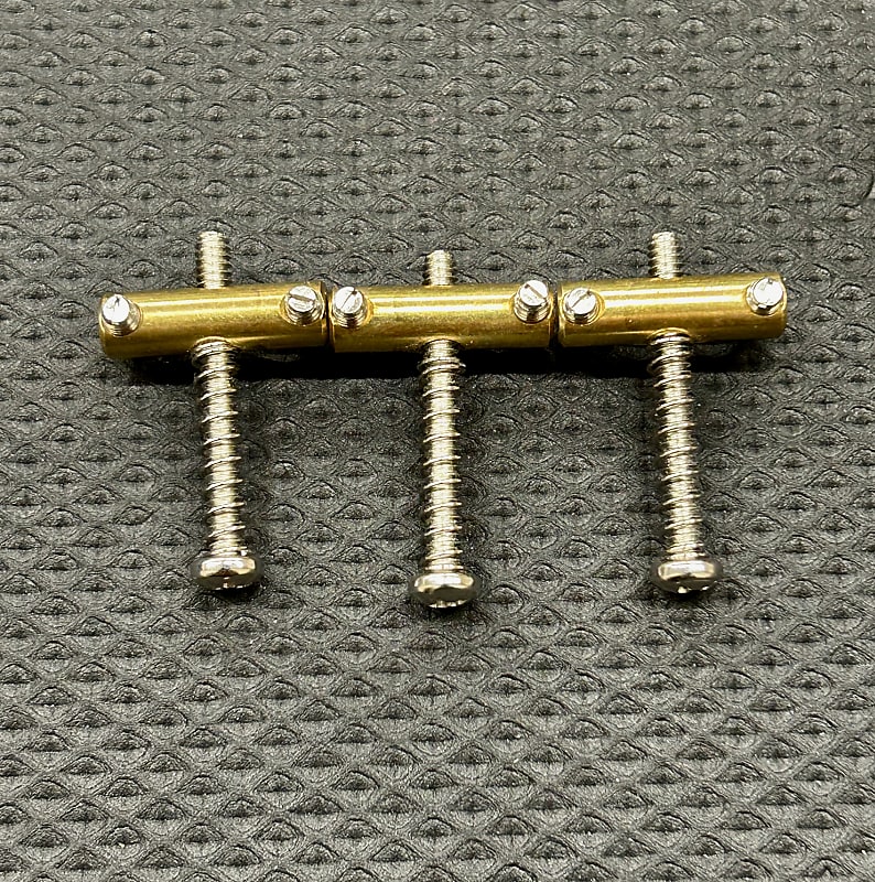 Kluson Telecaster Saddles, For Three Saddle Bridges - Brass | Reverb