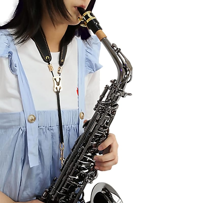 Saxophone Sax Black Neck Strap For Baritone Alto Tenor | Reverb