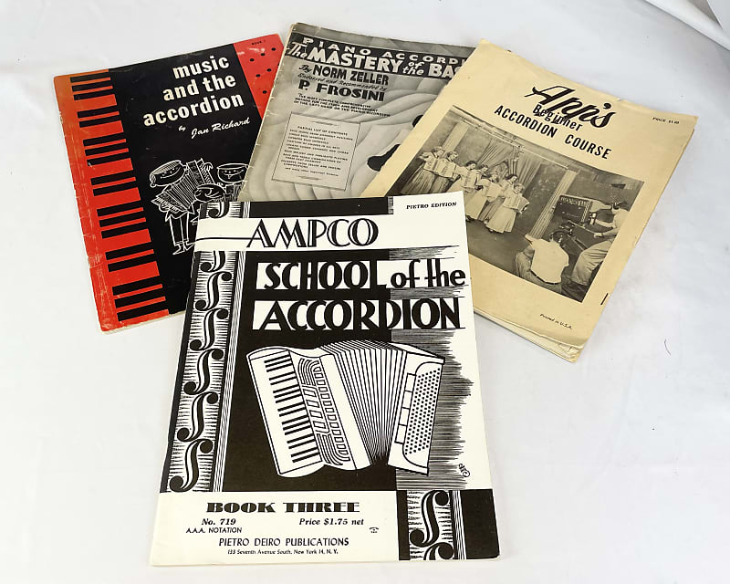 Lot of 4 Used Piano Accordion Books - School Of The Accordion | Reverb
