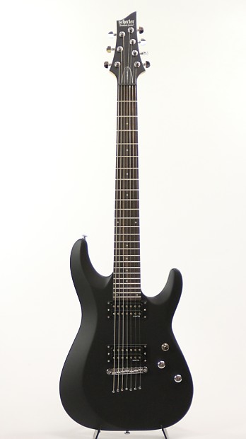 Schecter C-7 Deluxe SBK 437 Satin Black Seven String Electric | Reverb