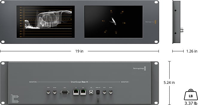 Blackmagic Design SmartScope Duo 4K Rack-Mounted Dual 6G-SDI | Reverb