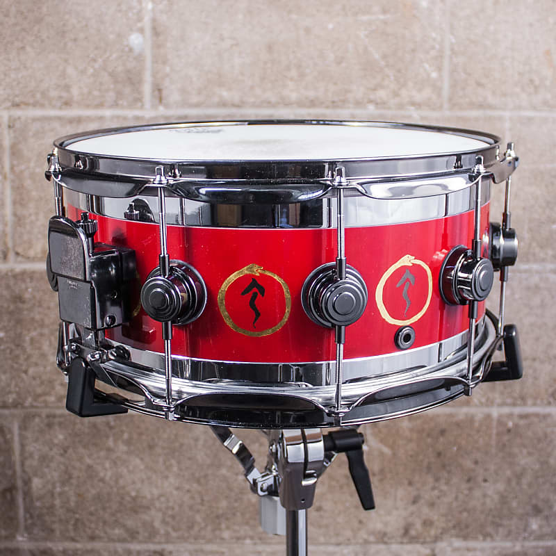 Neil Peart’s DW EDGE “Aztec Red Snakes and Arrows” Snare Drum | Reverb