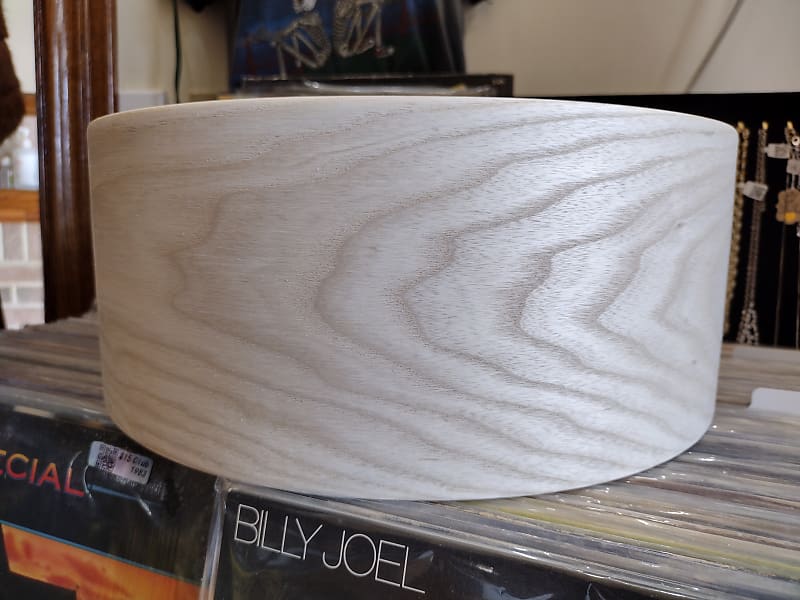 14x5.5 ash solid shell steam bent bare raw snare drum shell | Reverb