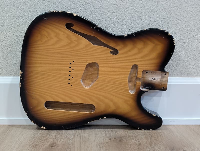 MJT VTL Hybrid Thinline Tele Body 2-Tone Burst Sunburst | Reverb