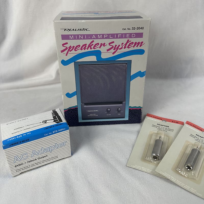 Vintage NOS Realistic Mini Amplified Speaker System w/ Power | Reverb