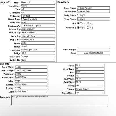 Left handed Gene Baker b3 Phoenix 2022 - Korina Factory Aged | Reverb