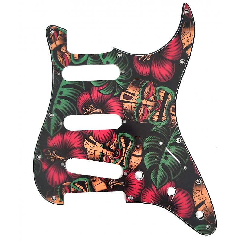 WD Custom Aloha Tiki Graphic Pickguard For Fender | Reverb UK