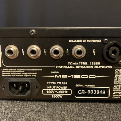Fender MB-1200 Bass Power Amplifier (1200 Watts) | Reverb