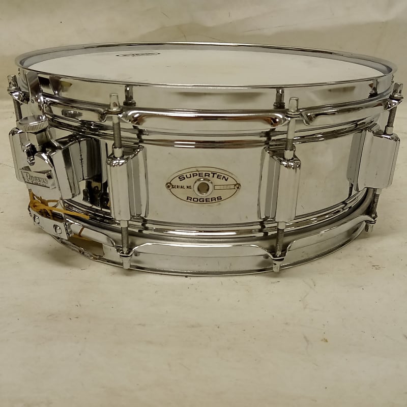 *Rogers SuperTen 14x5"Snare Drum COS Steel 10Lug Script | Reverb