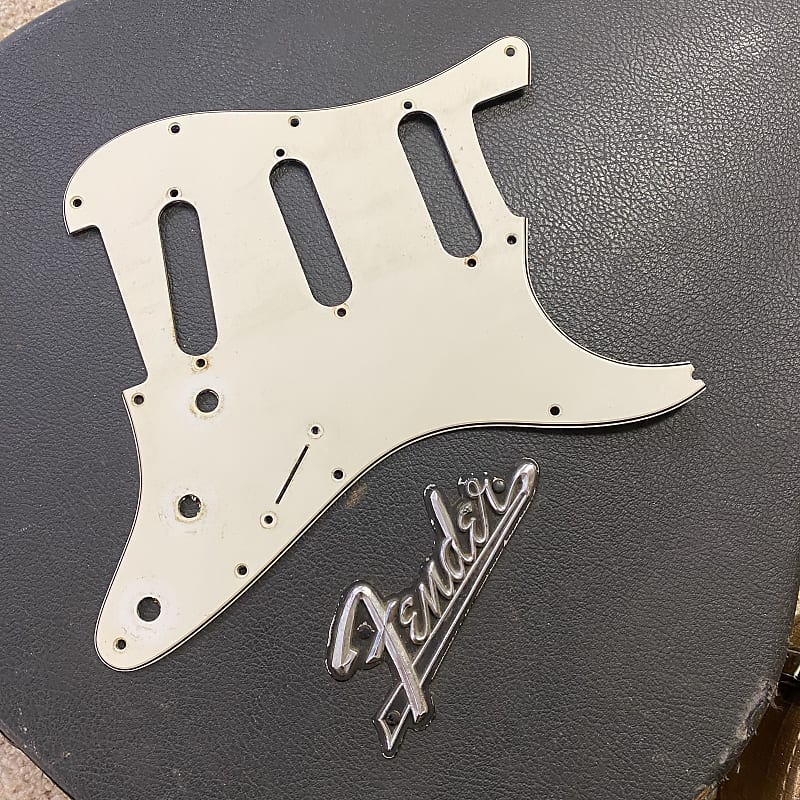 1970s Fender Stratocaster Pickguard - White | Reverb
