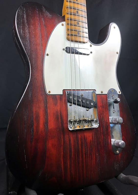 Custom/Hybrid Telecaster, Relic, Red Distressed Barnwood | Reverb