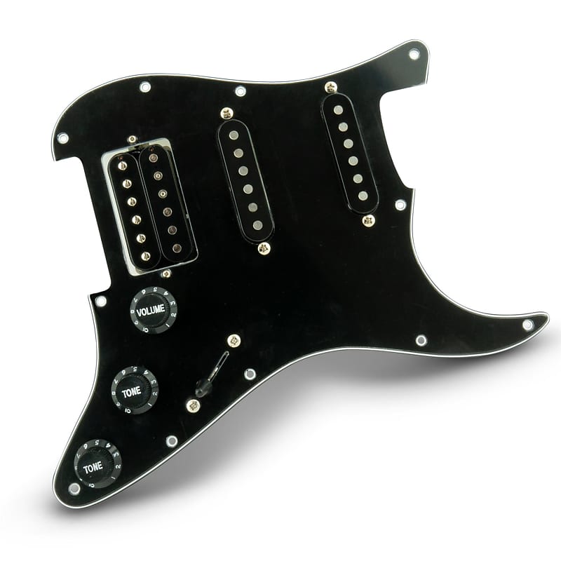 Fully Loaded Scratchplate HSS - with Alnico V Pickups - Black | Reverb