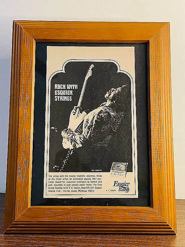 |Original| 1969 Esquire Strings Promotional Ad Featuring Jimi | Reverb