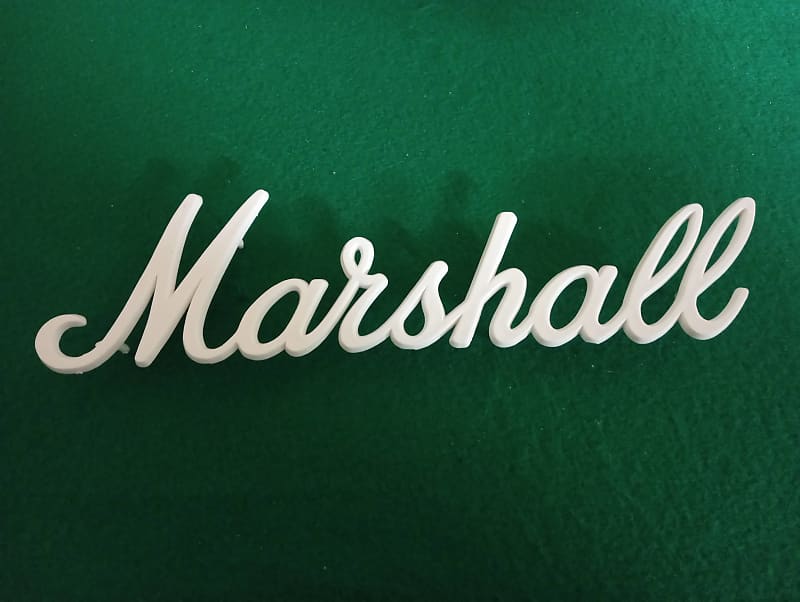 Marshall Logo Emblem Badge 11" 1976-Present White New | Reverb