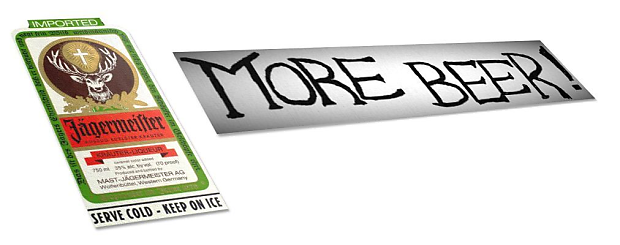 Metallica James Hetfield 'More Beer' Sticker Decal Set ESP | Reverb