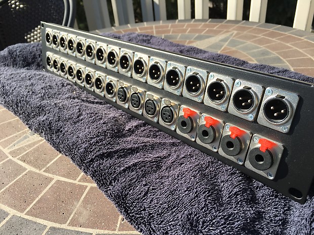 2U 32 channel XLR snake box rack panel w/ XLR feed thru | Reverb