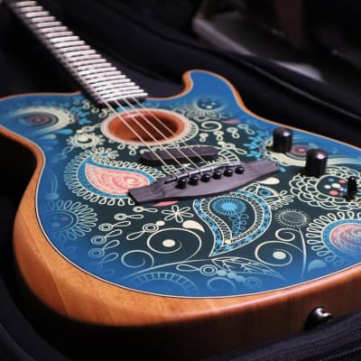 Fender FSR American Acoustasonic Telecaster Blue Paisley 2022 | Reverb