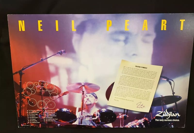 Neil Peart RUSH Zildjian Store Display Hardback Sign ( Not a | Reverb
