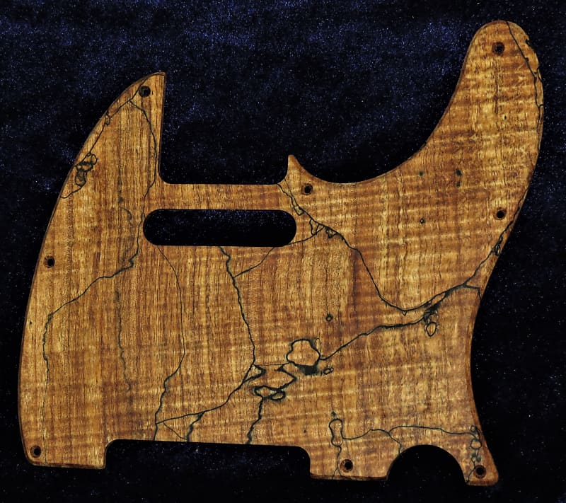 Spalted Maple Telecaster Style Solid Wood Pickguard Standard | Reverb