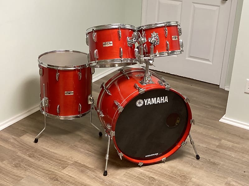 Yamaha 8000 Series Tour Custom Drum Set 80's - Red | Reverb