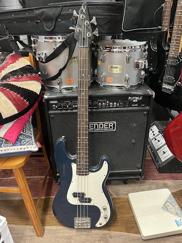 Vantage P-Style Bass Guitar - Blue | Reverb