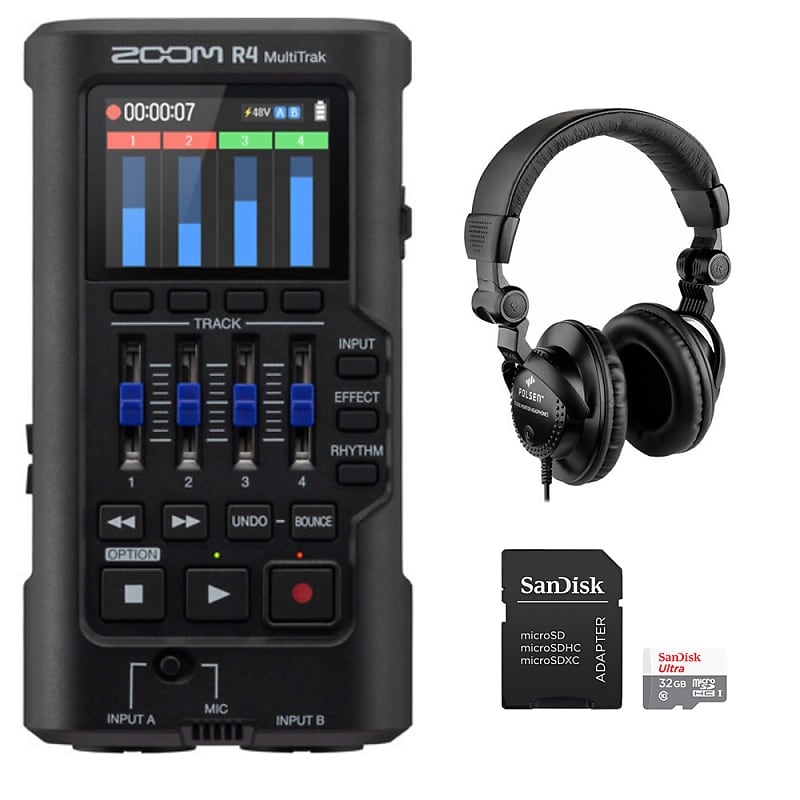 Zoom R4 MultiTrak 32-Bit Float Recorder with Stereo Bouncing | Reverb
