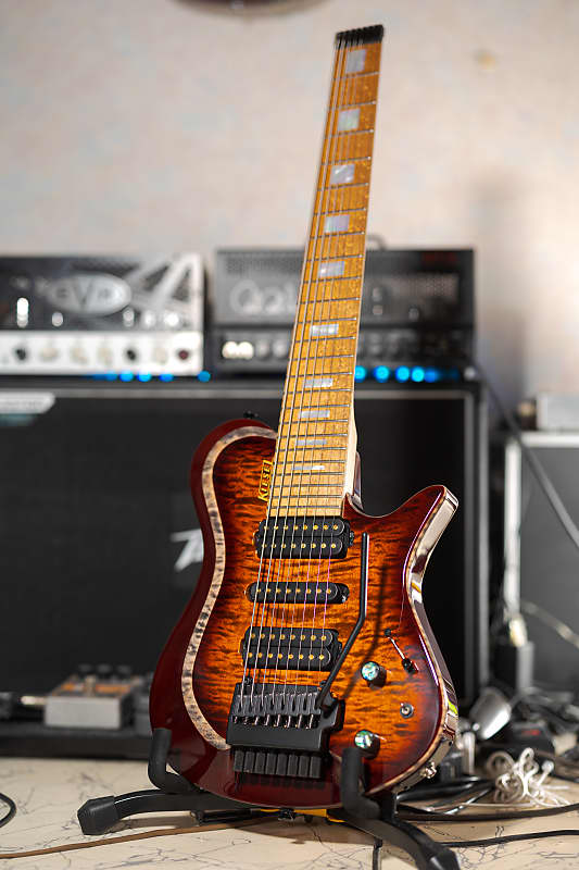 Kiesel Zeus 8 string 2022 - Orange burst | Reverb France