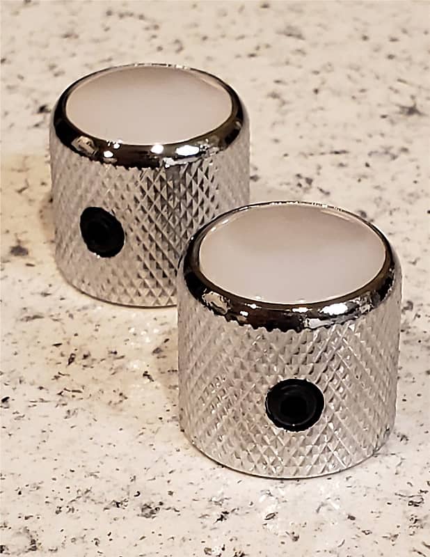 2 beautiful , Tele dye cast knobs with white pearl tops. | Reverb