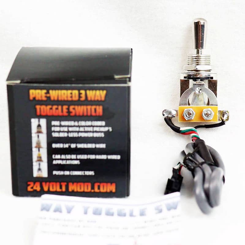 Metal Tip CHROME Pre-Wired Shielded Solderless 3 way toggle | Reverb