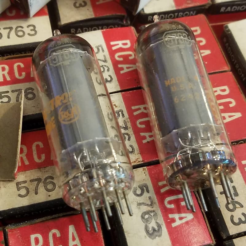 RCA Sleeve (5) NOS RCA 5763 tubes in original boxes amp radio | Reverb