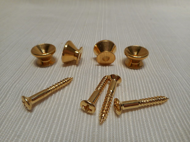 4 New Gold Strap Buttons From Parker Custom Shop For Guitar | Reverb