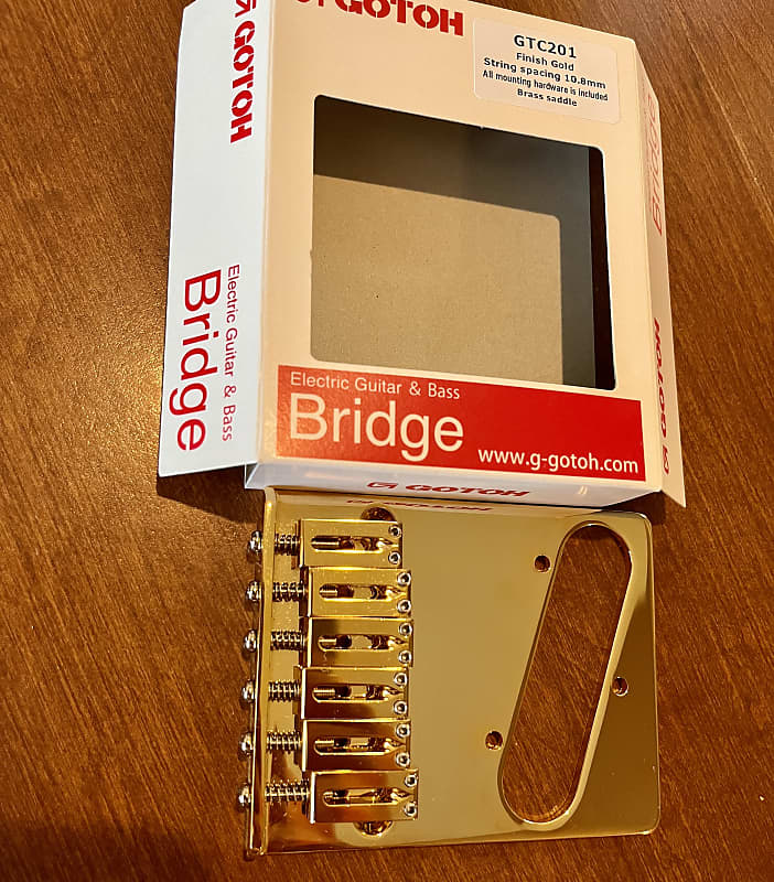 Gotoh Gtc201 Tele Telecaster bridge 2022 Gold brass saddles | Reverb