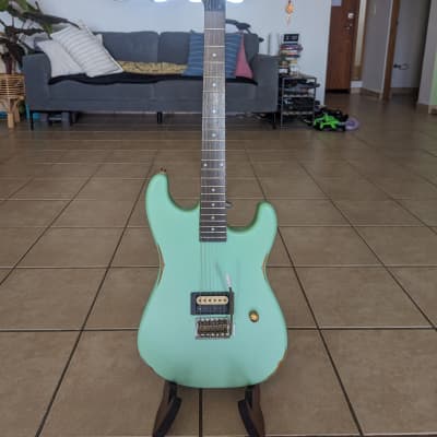 Slick Single Humbucker Strat w/Tremolo - Surf Green | Reverb