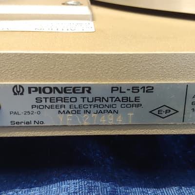 Pioneer PL-512 Stereo Turntable | Reverb