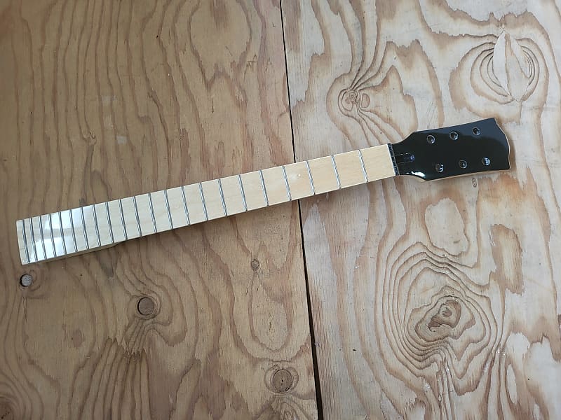 NO INLAY MAPLE GUITAR NECK REPLACEMENT DIY STEEL FRETS DIY | Reverb