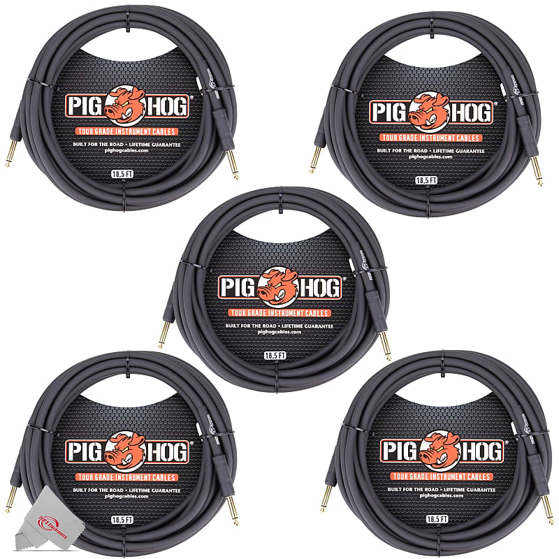 Pig Hog Tour Grade 18.5 ft Instrument Cable 1/4 Inch to 1/4 | Reverb