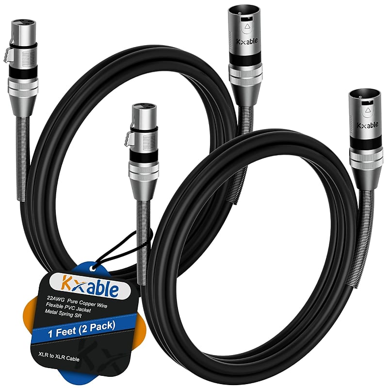 Xlr To Xlr Cable (1 Feet, 2 Pack) Multiple Premium Xlr | Reverb