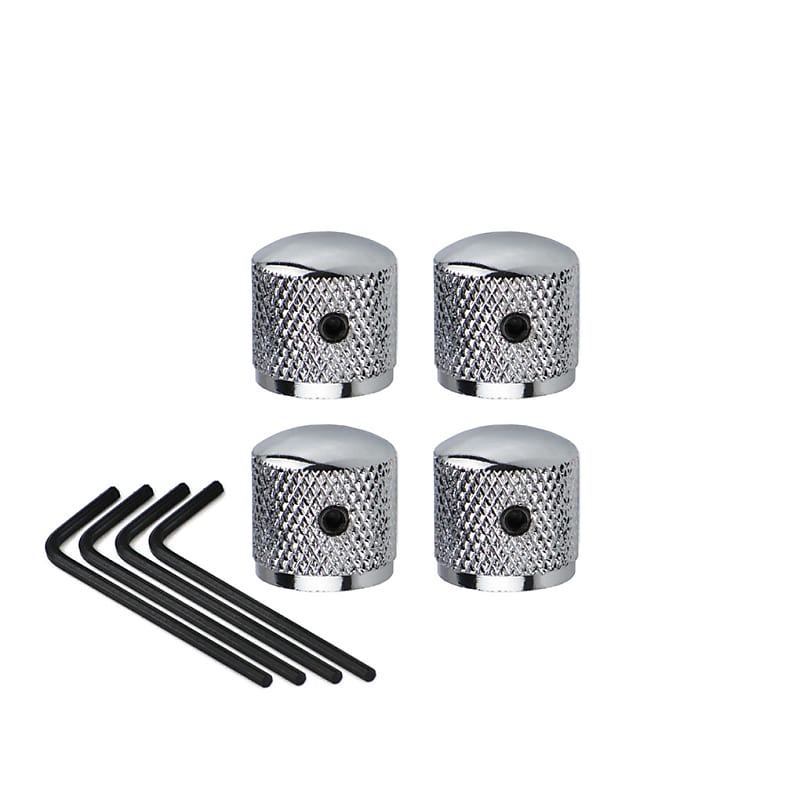 4PCS Chrome Metal Guitar Tone Volume Speed Control Knob | Reverb