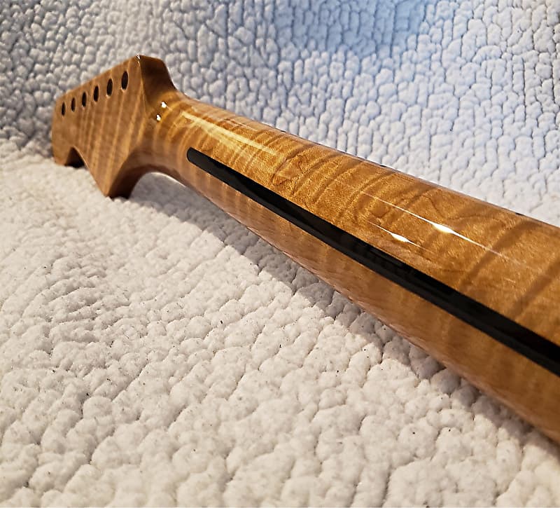 USA made ,1 piece,Roasted flame maple neck , fits a Strat | Reverb
