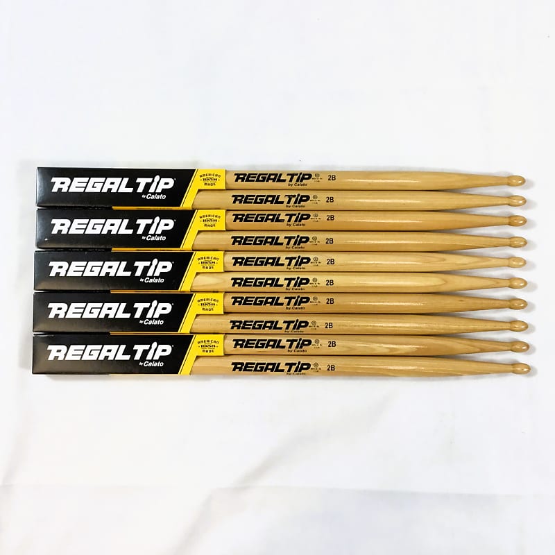 5 Pair of Regal Tip by Calato 2B Wood Tip Drumsticks (New Old | Reverb